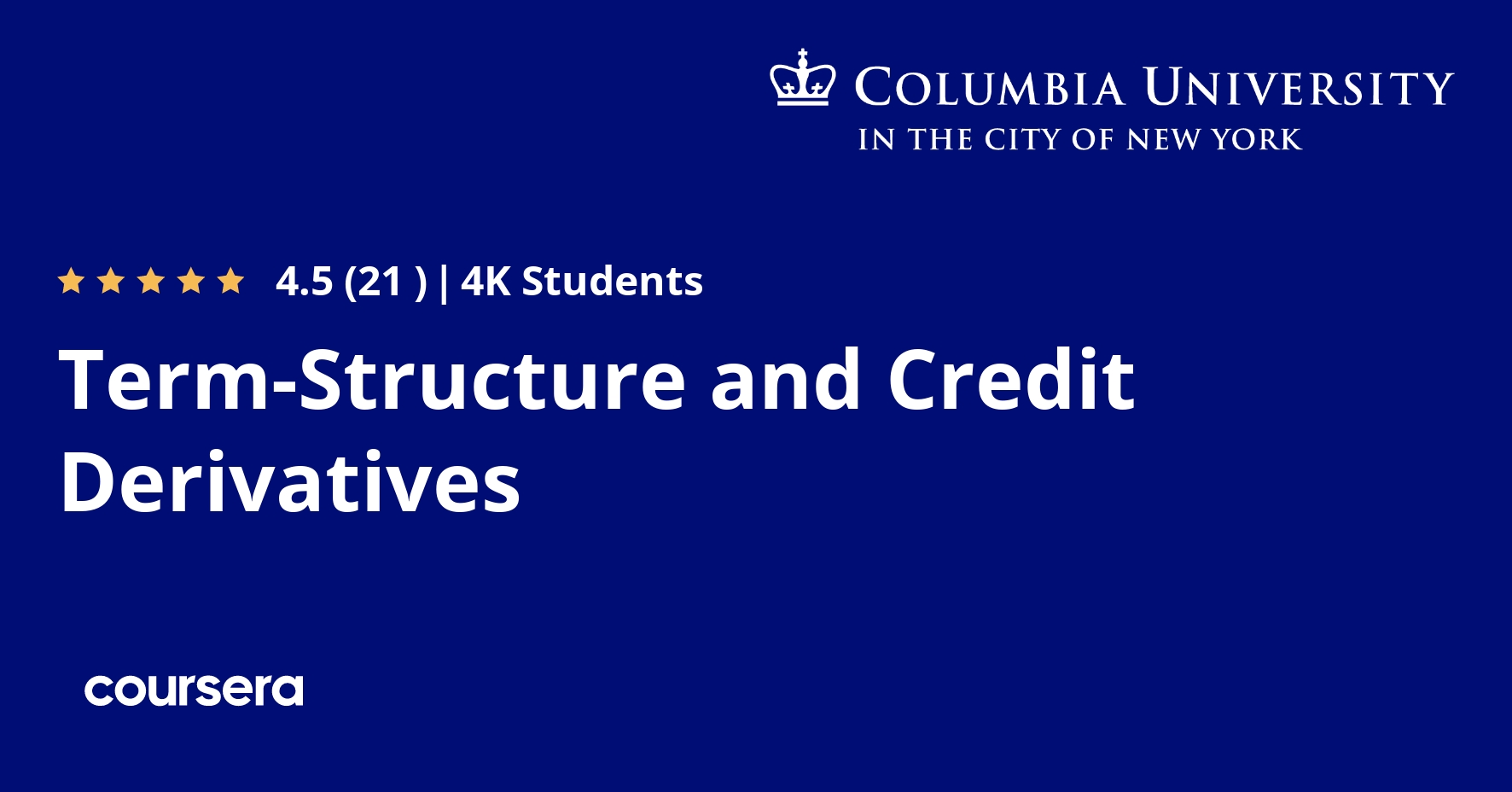 Term-Structure and Credit Derivatives - Coursya