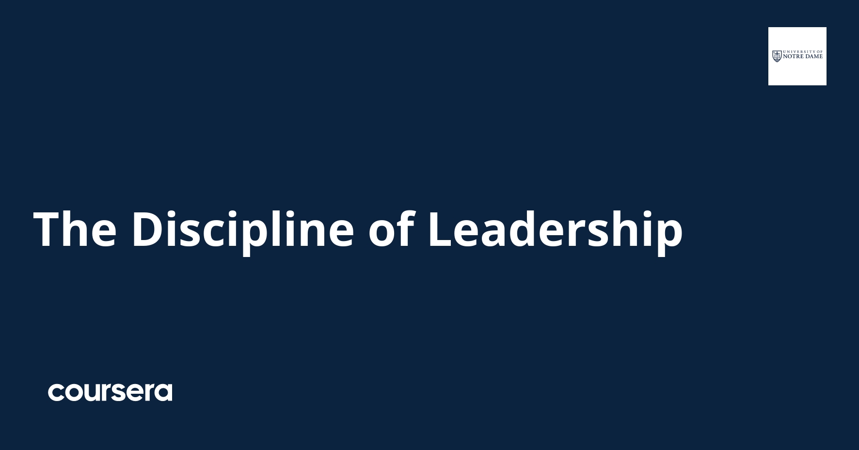 The Discipline of Leadership - Coursya