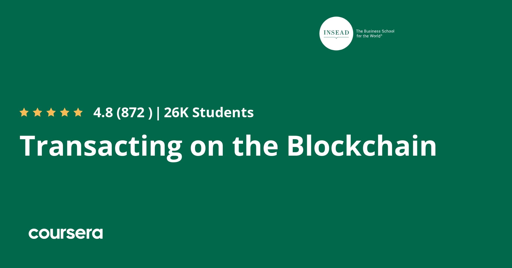 Transacting on the Blockchain - Coursya