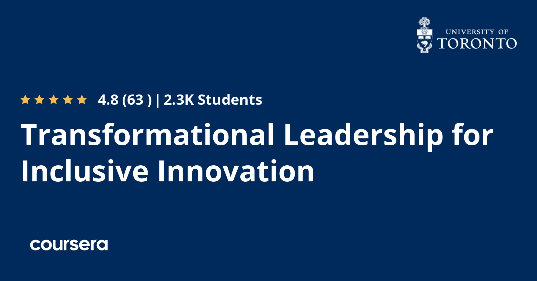 Transformational Leadership For Inclusive Innovation Coursya