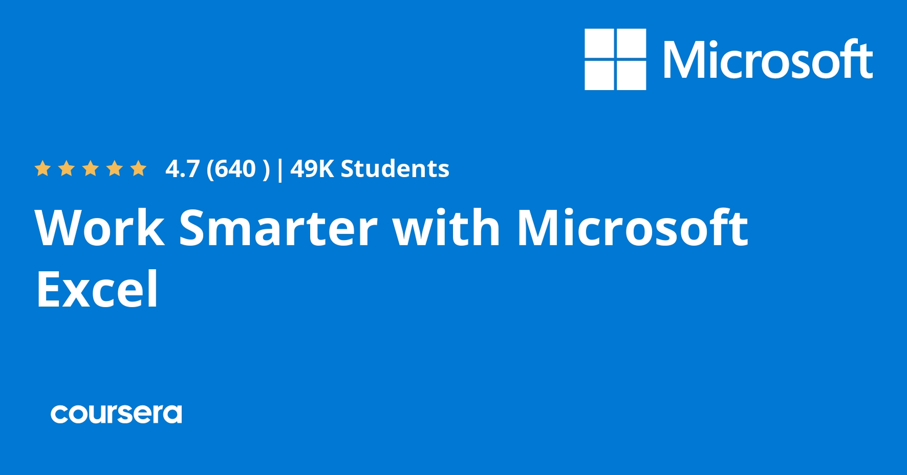 Work Smarter with Microsoft Excel - Coursya