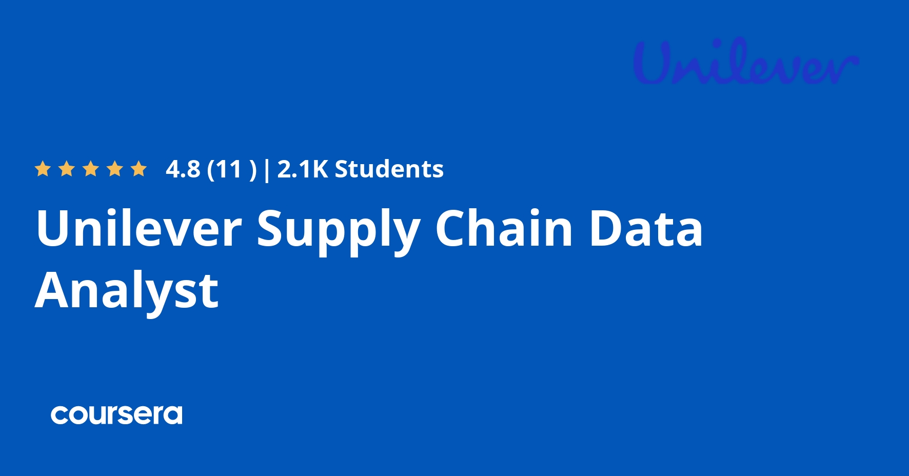 Unilever Supply Chain Data Analyst - Coursya